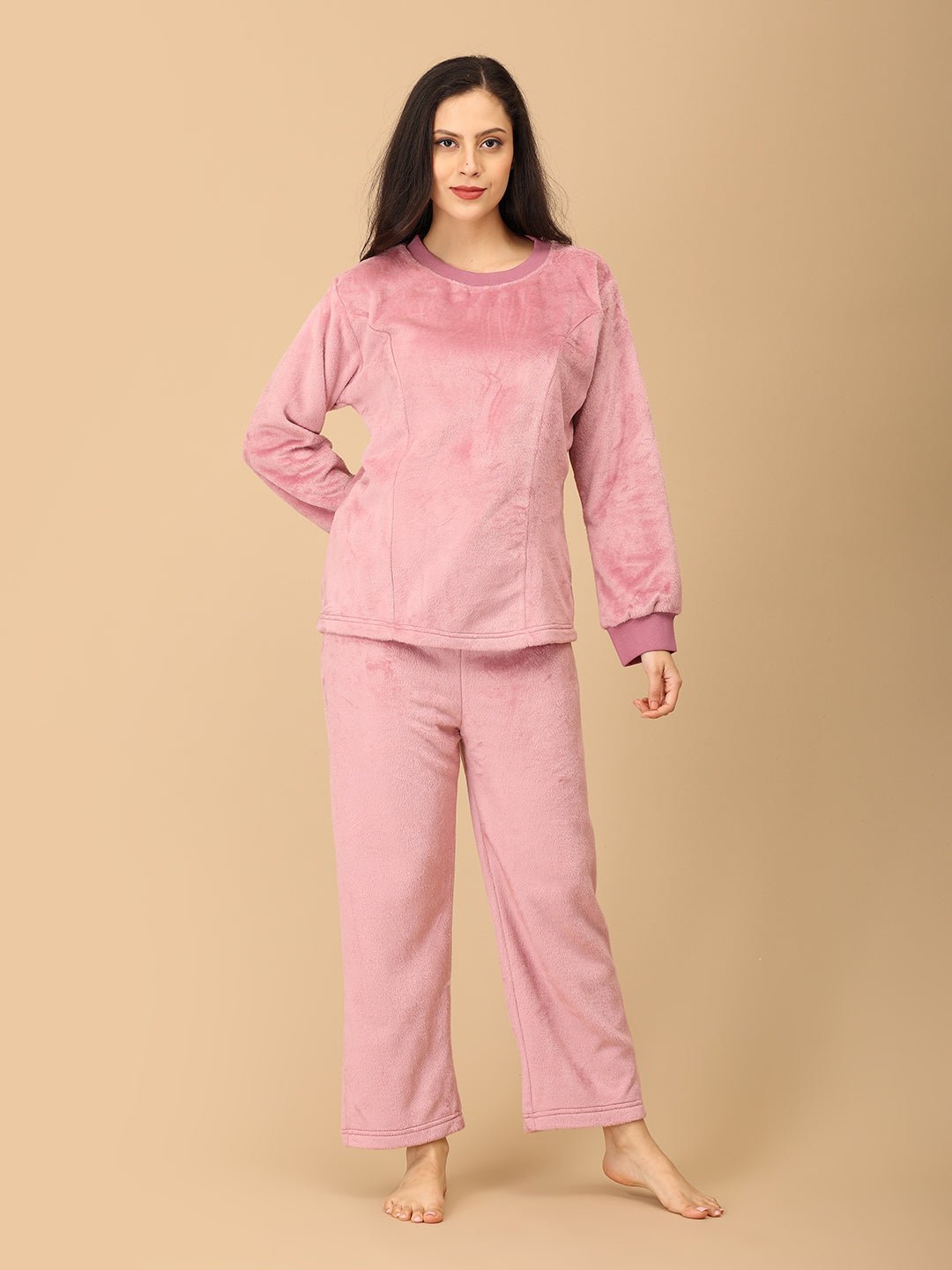 Puffin in Pink Women's Fleece Loungewear Set - The Woman Store